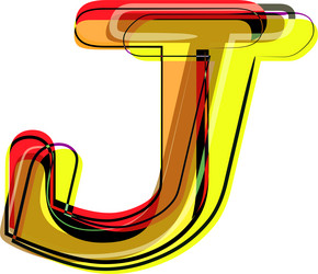 Colorful font letter j Royalty Free Vector Image
