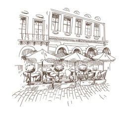 Hand made sketch of old street Royalty Free Vector Image