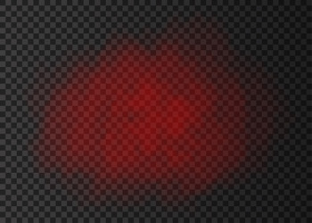 Red smoke cloud isolated on transparent background