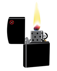 Black lighter cartoon icon plastic modern igniter Vector Image