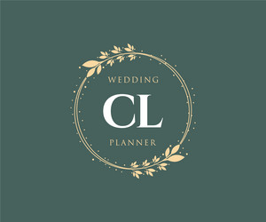 Cl initials letter wedding monogram logos Vector Image