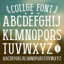 Embroidery font sewing alphabet letters college Vector Image