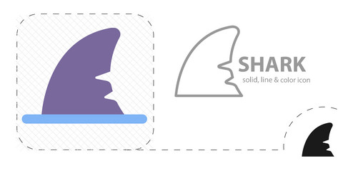 Shark fish icon isolated Royalty Free Vector Image