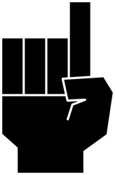 Black a squared hand sign Royalty Free Vector Image