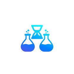 Chemical reaction time icon on white Royalty Free Vector