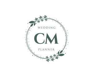 Cm initials letter wedding monogram logos Vector Image