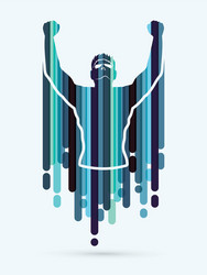 Freedom man the winner graphic Royalty Free Vector Image