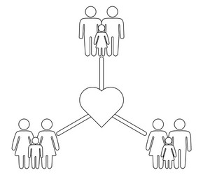 A schematic depiction family couple Royalty Free Vector