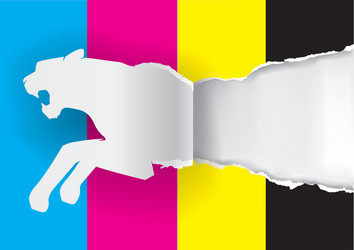 Horse with print colors circle Royalty Free Vector Image