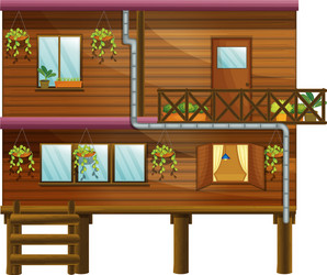 Wooden cabin Royalty Free Vector Image - VectorStock