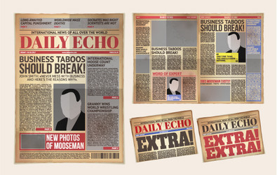 Daily newspaper template tabloid layout Royalty Free Vector