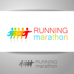 Running marathon template design Royalty Free Vector Image