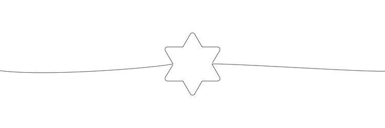 Star of david one continuous line seamless border Vector Image