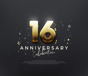 16th anniversary number with an elegant Royalty Free Vector