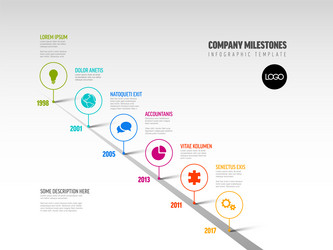 Infographic company milestones timeline vertical Vector Image