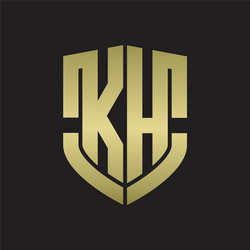 Kh logo monogram with emblem shield design Vector Image