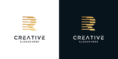 Letter d r logo design for personal brand Vector Image