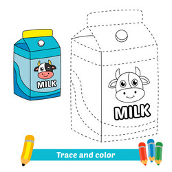 Trace and color for kids gift box Royalty Free Vector Image
