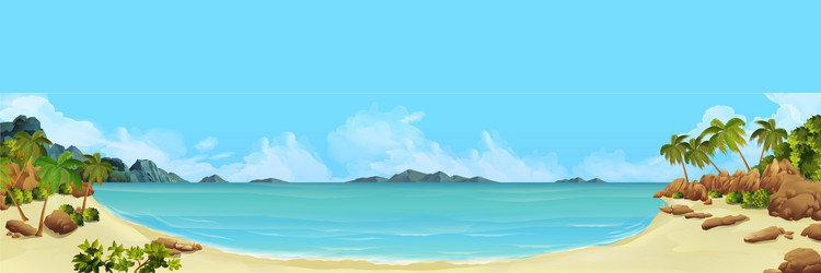 Sand and wave beach realistic background Vector Image