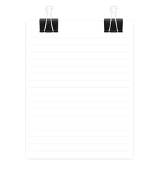 Blank white horizontal paper sheet with two push Vector Image