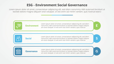 Esg frameworks infographic concept for slide Vector Image