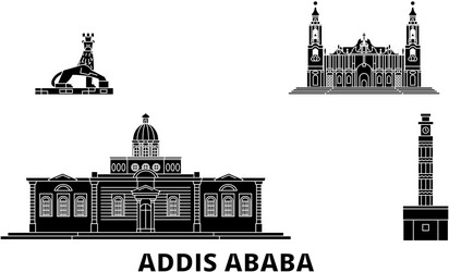 Ethiopia addis ababa tourism landmarks Royalty Free Vector