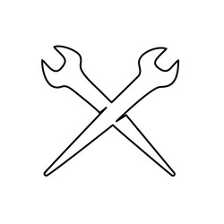Ironworker spud wrenches continuous one line Vector Image