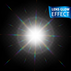 Realistic light effects glare light rays Vector Image