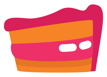 Slice of pink cake on a white background Vector Image