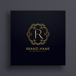 Royal letter r premium logo concept design Vector Image