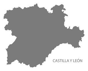 Castilla y leon map with spanish national flag Vector Image