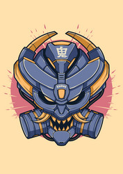 Oni mask Royalty Free Vector Image - VectorStock