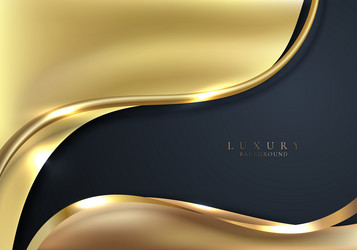 Abstract elegant gold red and blue curved wave Vector Image