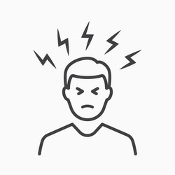 Angry man icon on white background Royalty Free Vector Image