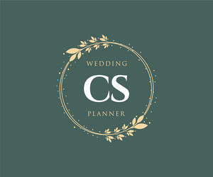 Cs initials letter wedding monogram logos Vector Image