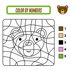 Educational coloring book by numbers Royalty Free Vector