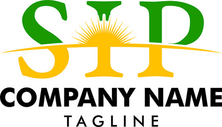 Initial letter sip logo template design Royalty Free Vector