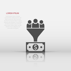Lead management icon in flat style funnel Vector Image