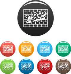Rap bricks wall icon outline style Royalty Free Vector Image