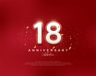 Simple number 18th anniversary premium Royalty Free Vector