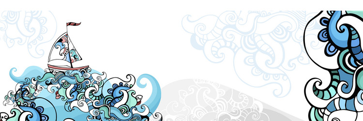 Cartoon wave background Royalty Free Vector Image