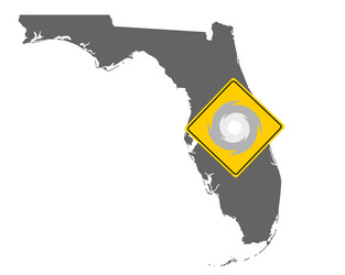 Map florida and hurricane symbol Royalty Free Vector Image