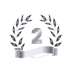 Second place award sign icon prize for winner Vector Image