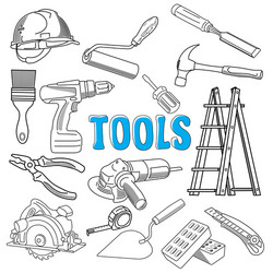 Working construction tools Royalty Free Vector Image