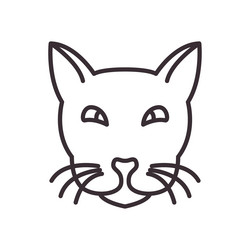 Face line cat icon logo Royalty Free Vector Image