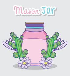 Garden mason jar cartoon Royalty Free Vector Image