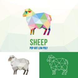 Geometric head mountain sheep with side view Vector Image