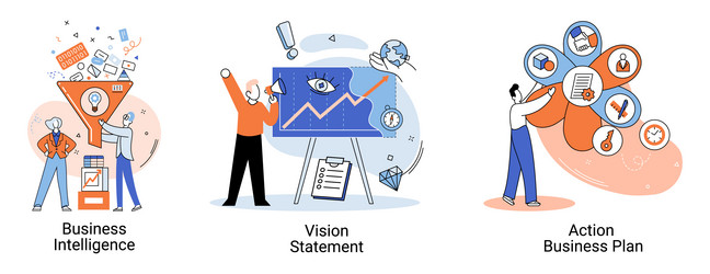 Strategic business planning automation process Vector Image