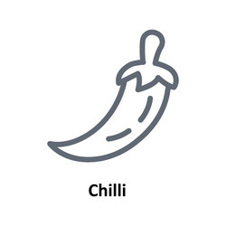 Chilli fill outline icons simple stock i Vector Image
