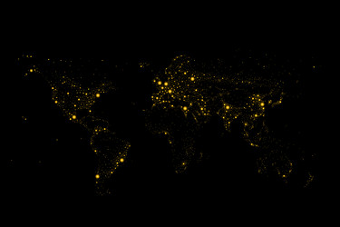 Earth night map with lights Royalty Free Vector Image